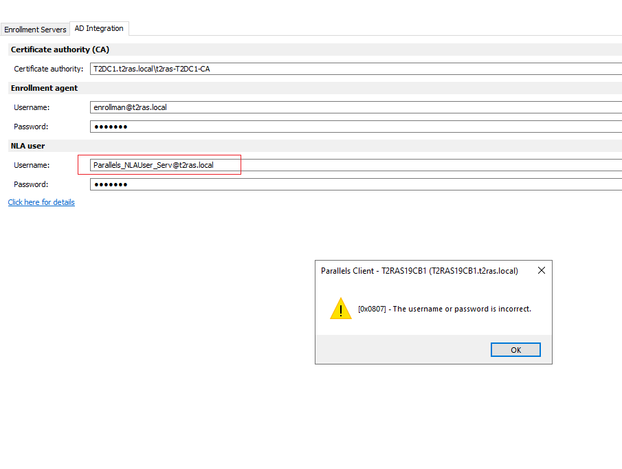 KB Parallels: "[0x0807] - The username or password is incorrect" pop-up ...