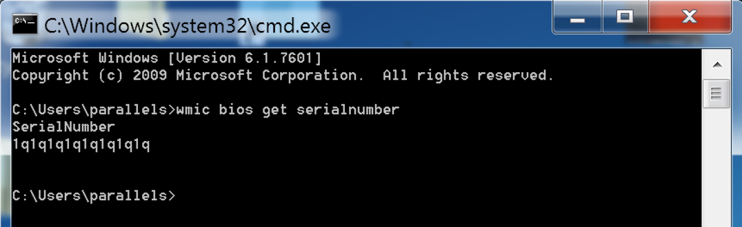 KB Parallels: How to change serial number of my virtual machine