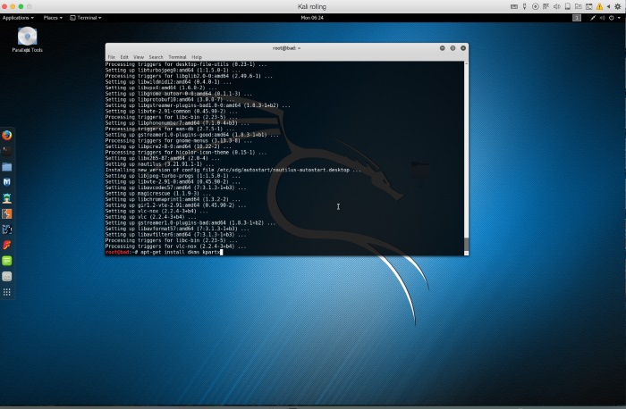 Parallels Tools installation in Kali Linux Virtual machines